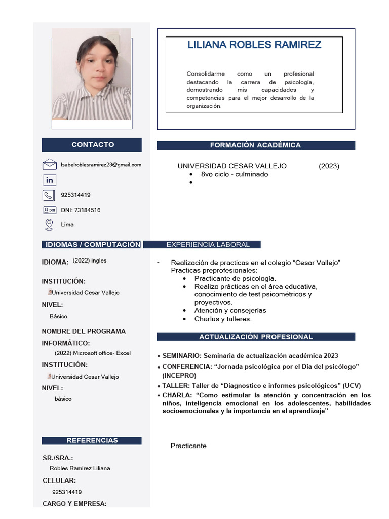 CV Robles | PDF | Sicología | Ciencia cognitiva