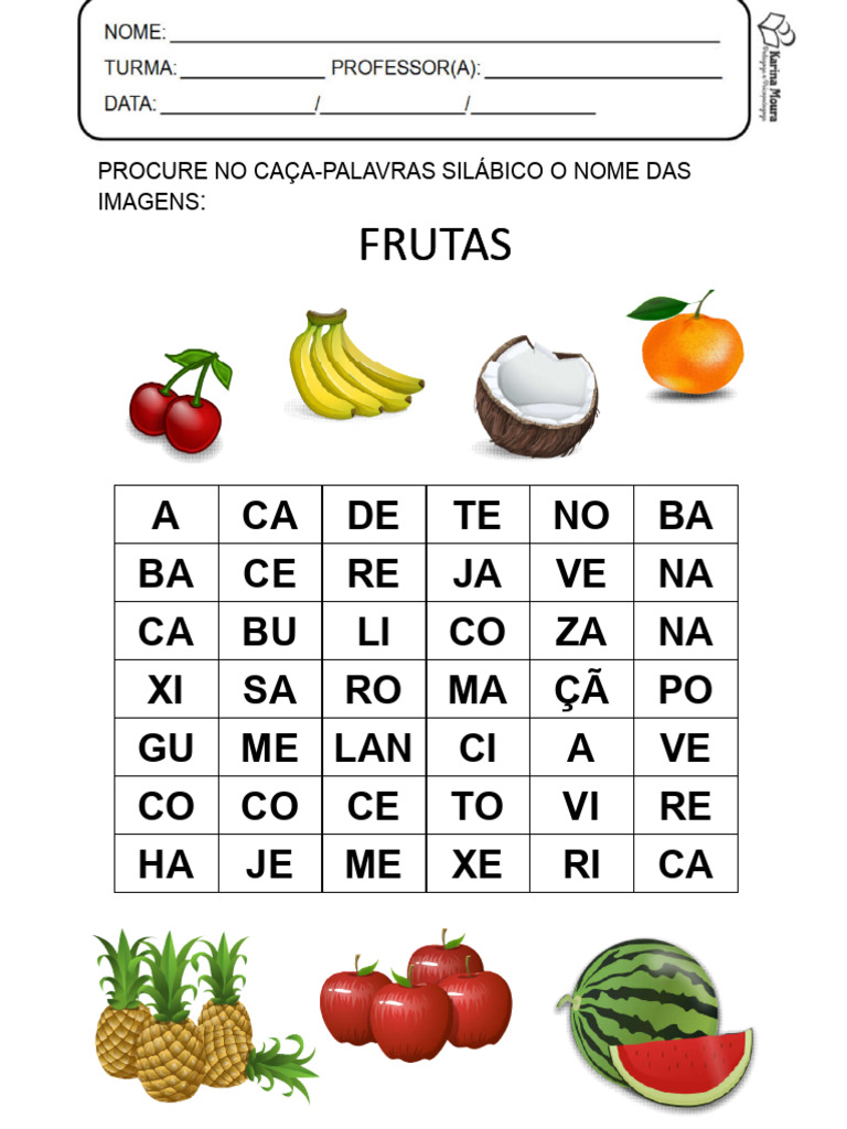 caca-palavras silábico | PDF