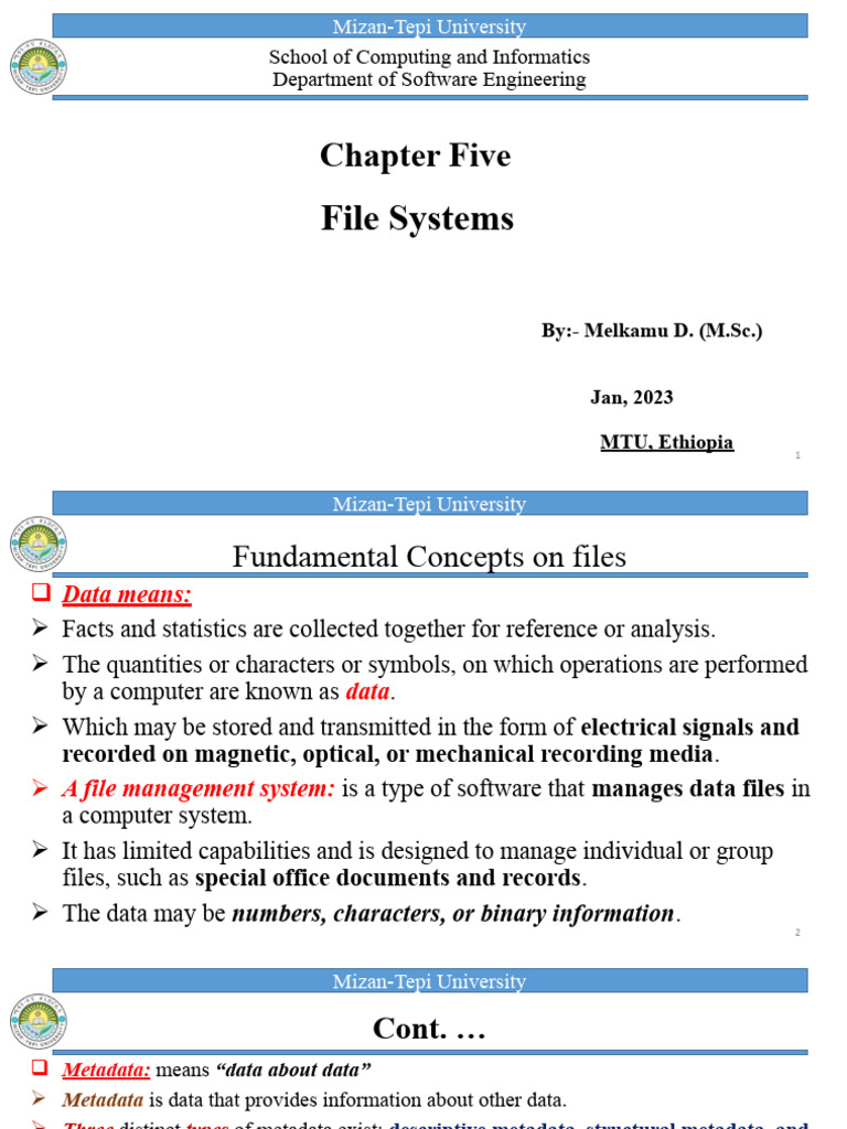 OS Chapter 5 | Download Free PDF | File System | Computer File
