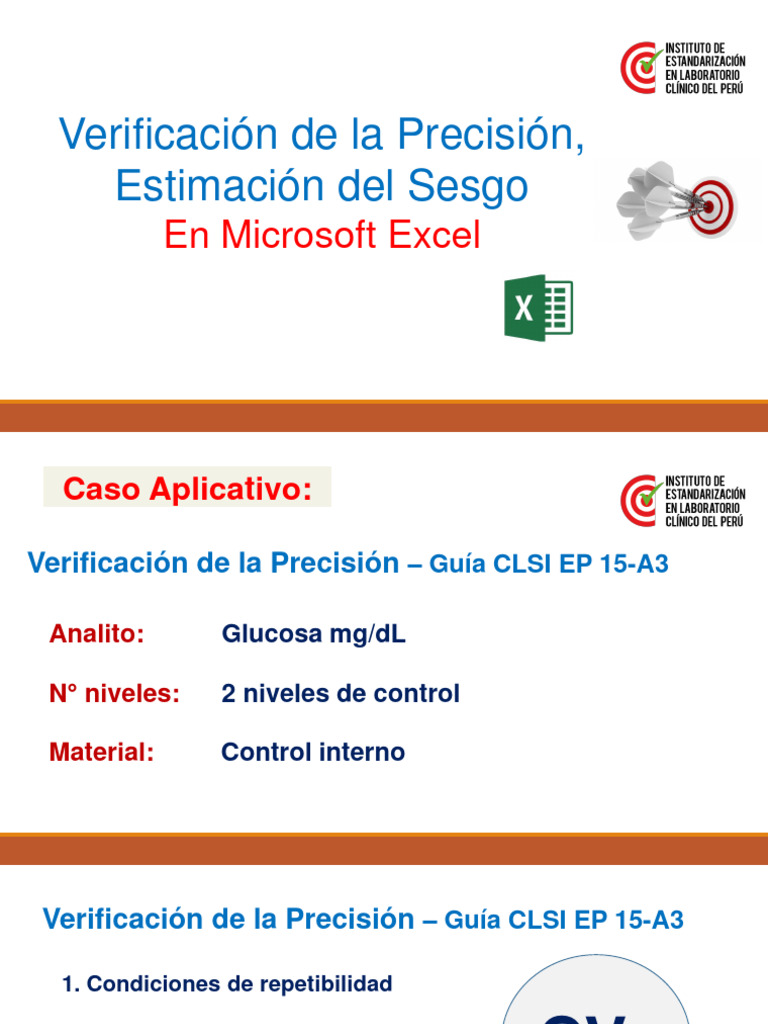 Cálculo de Sesgo y Precisión en Excel | PDF | Análisis de variación ...