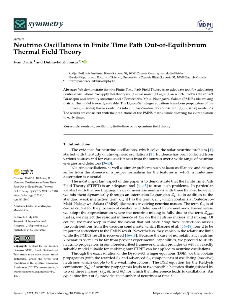 Dadić+Klabučar-Neutrino Oscillations in Finite Time Path Out-of-Equilibrium Thermal Field Theory ...