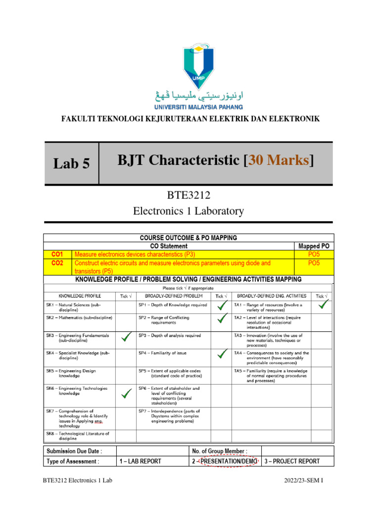 Lab Sheet 5 | PDF | Bipolar Junction Transistor | Transistor
