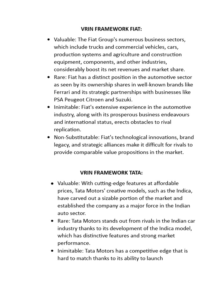VRIN Framework | PDF | Transport | Transport Economics