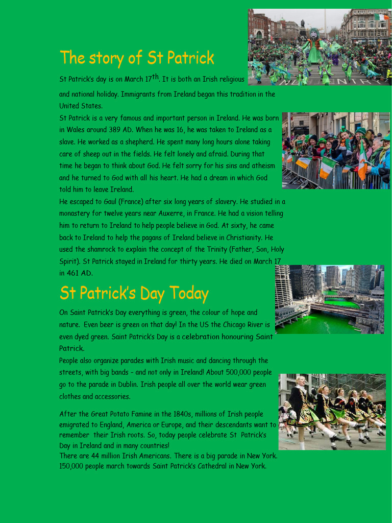 St Patrick S Day Pdf Saint Patrick