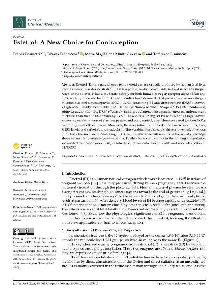 Estetrol Journal of Med | PDF | Luteinizing Hormone | Estrogen