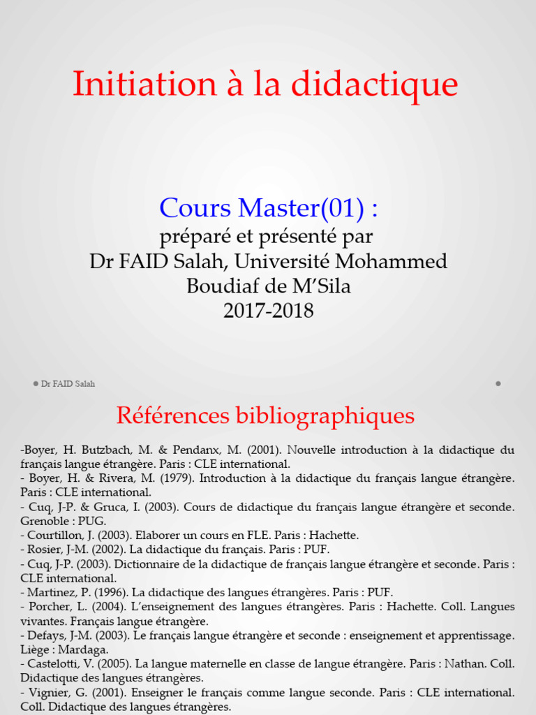Initiation À La Didactique Du FLE | PDF | Pédagogie | Linguistique