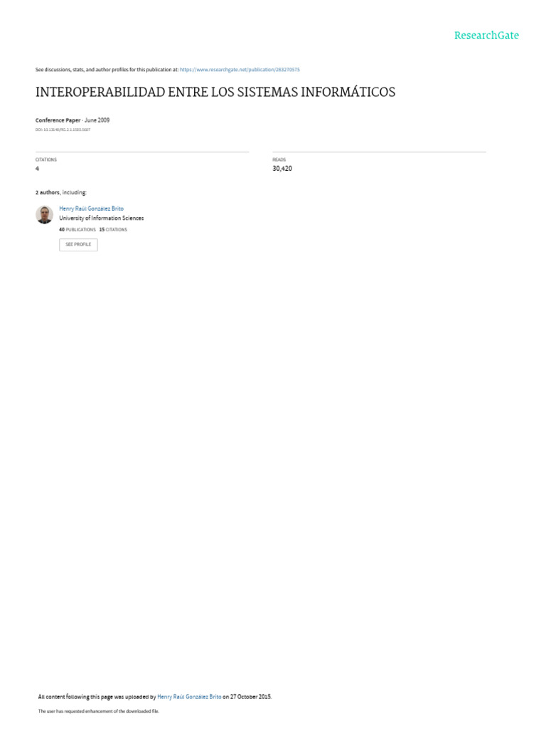 Interoperabilidad Entre Los Sistemas Informáticos: June 2009 | PDF | Arquitectura orientada a ...
