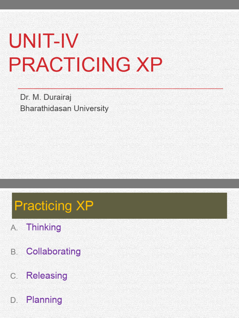 AGILE Unit 4 Practicing XP | PDF | Software Bug | Information Technology Management