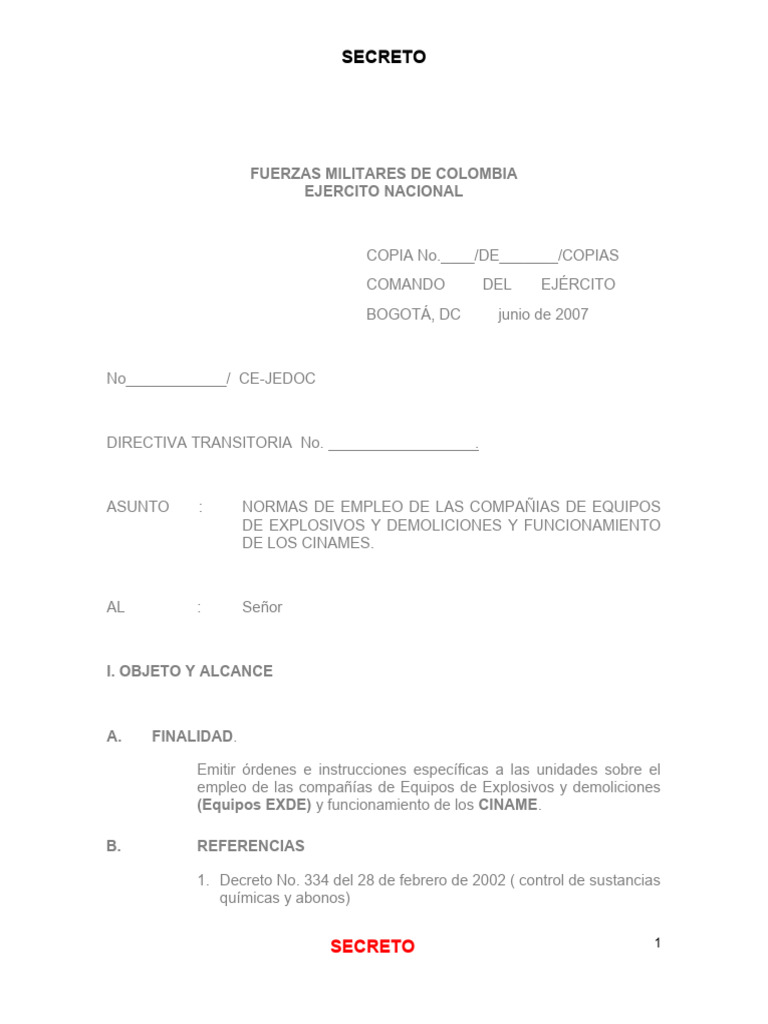Normas para Equipos EXDE en el Ejército | PDF | Personal (militar ...