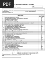 Escala de Depresión Geriátrica (GDS) | PDF