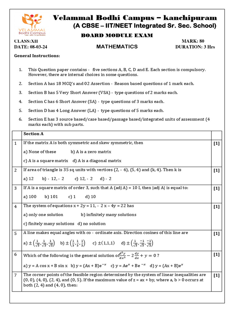 MATHS MOTIVATIONAL EXAM Set-1 | PDF | Function (Mathematics) | Equations