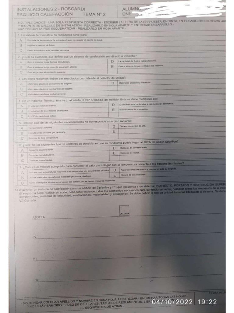 Esquicio Calefaccion - 2022 - Vacio | PDF