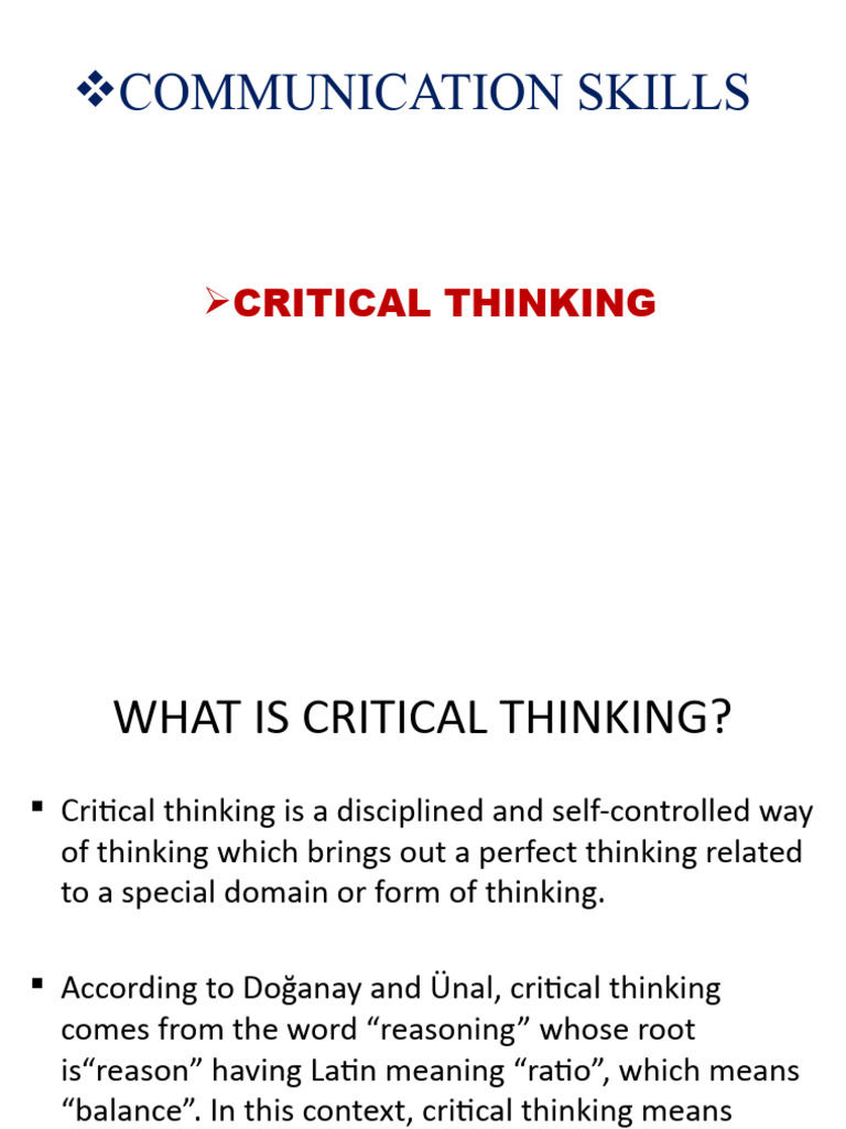 Critical Thinking | PDF | Thought | Critical Thinking