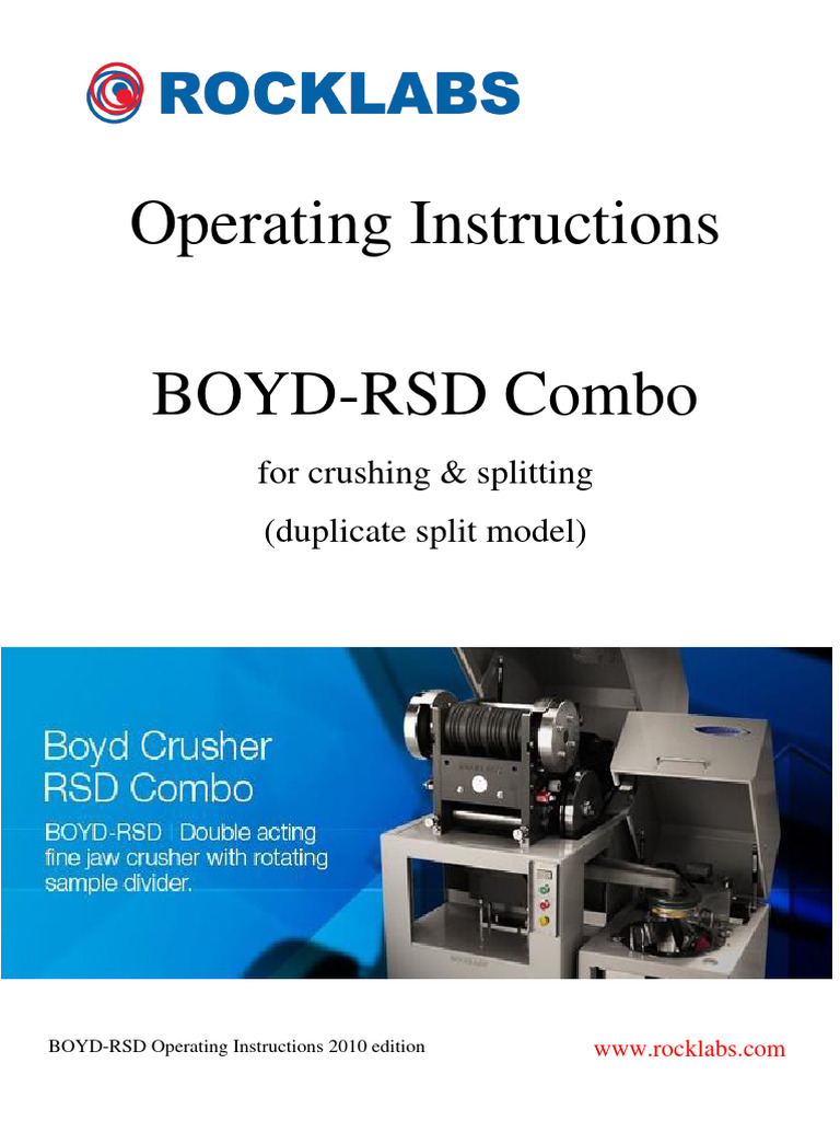 Boyd-RSD Combo Operating Manual | PDF | Bearing (Mechanical) | Safety