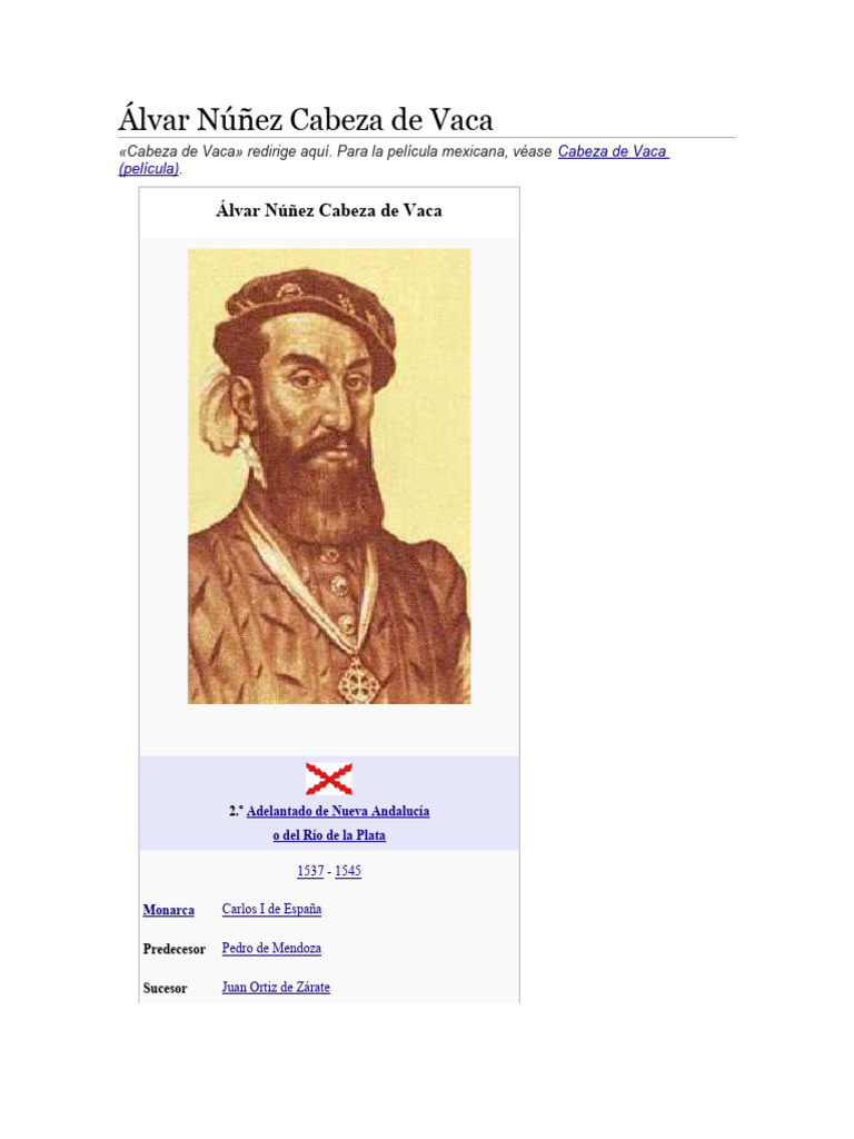 Álvar Núñez Cabeza de Vaca-CRONICAS CON INDIGENAS | PDF | Antiguas ...