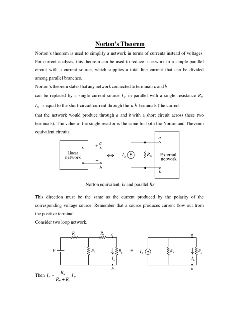 1d. Nortons Theorem | PDF | Analog Circuits | Electronic Circuits