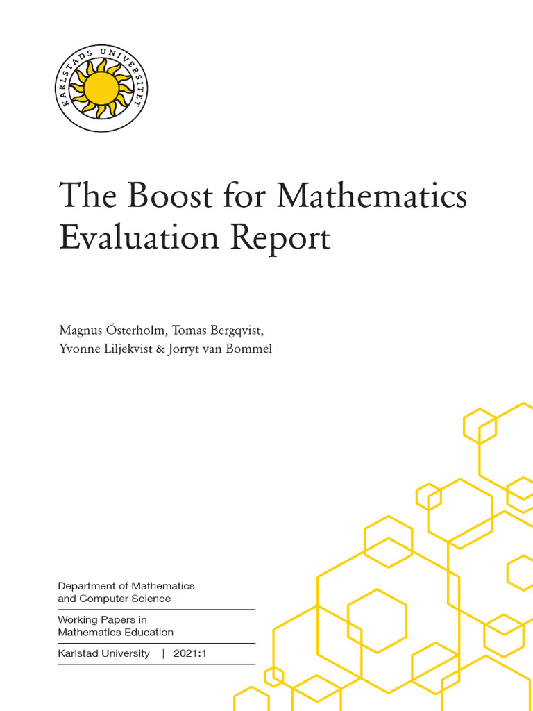 Boost for Mathematics Evaluation Report | PDF | Teachers | Analysis