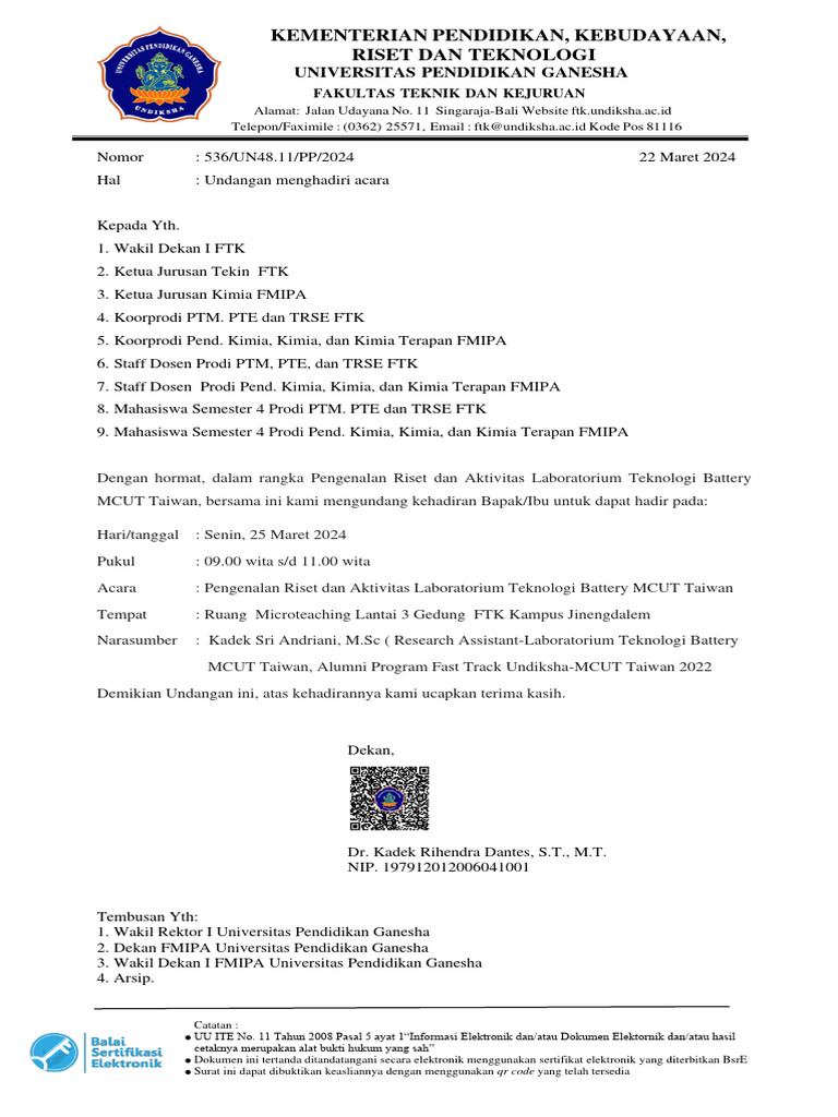 Undangan Pengenalan Riset Teknologi Battery | PDF | Teknologi & Rekayasa