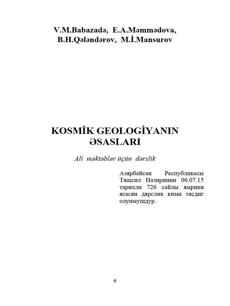 Kosmik Geologiya | PDF