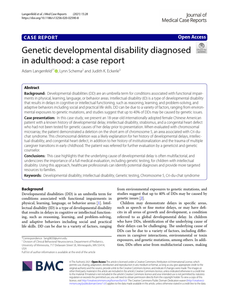Genetic Developmental Disability | PDF | Developmental Disabilities ...