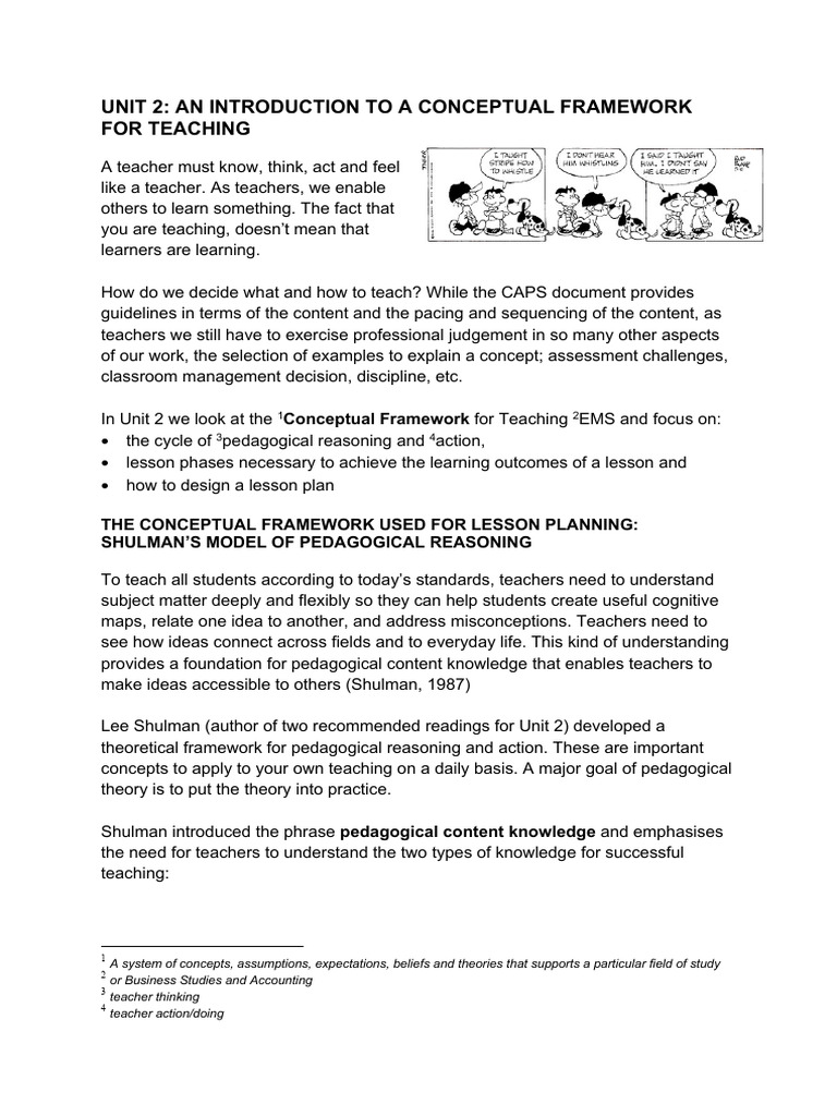 Unit 2 - Notes On Conceptual Framework | PDF | Learning | Pedagogy