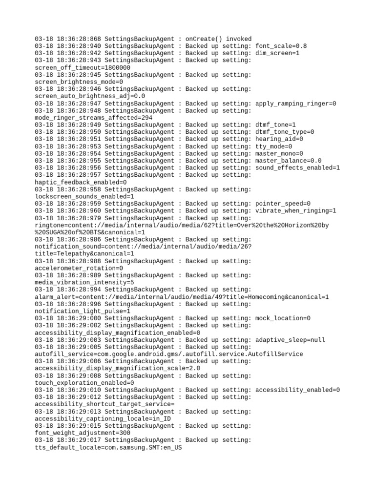 Settings Provider | PDF | Backup | Java (Programming Language)