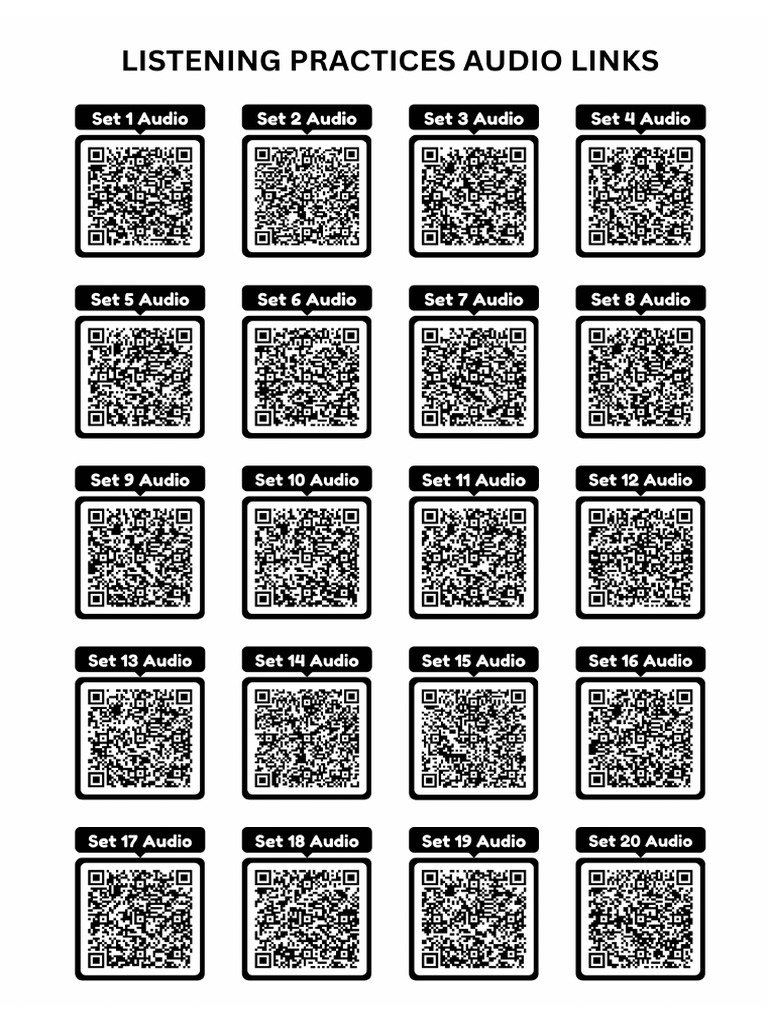 QR Codes Listening Practices Audio Link | PDF