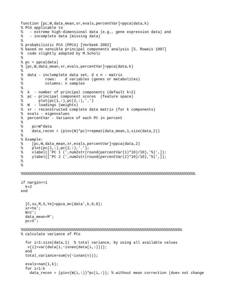 PPCA para Datos Incompletos y Altas Dimensiones | PDF