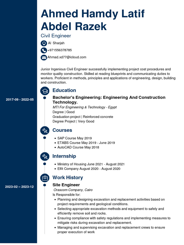 Ahmed Hamdy CV | PDF | Engineering | Civil Engineering