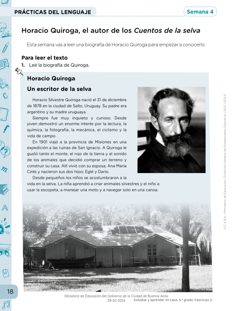 BIOGRAFIA de Horacio Quiroga | PDF