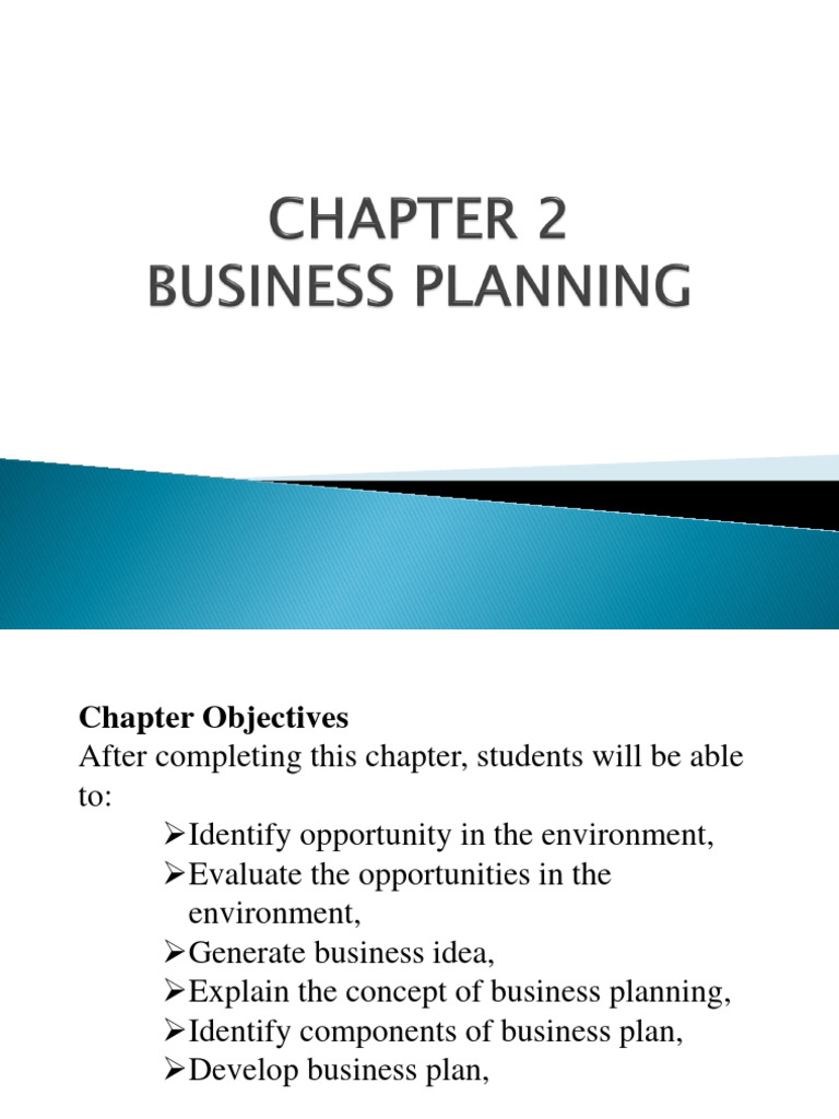 CHAPTER 2 Business Planning | PDF | Brainstorming | Entrepreneurship