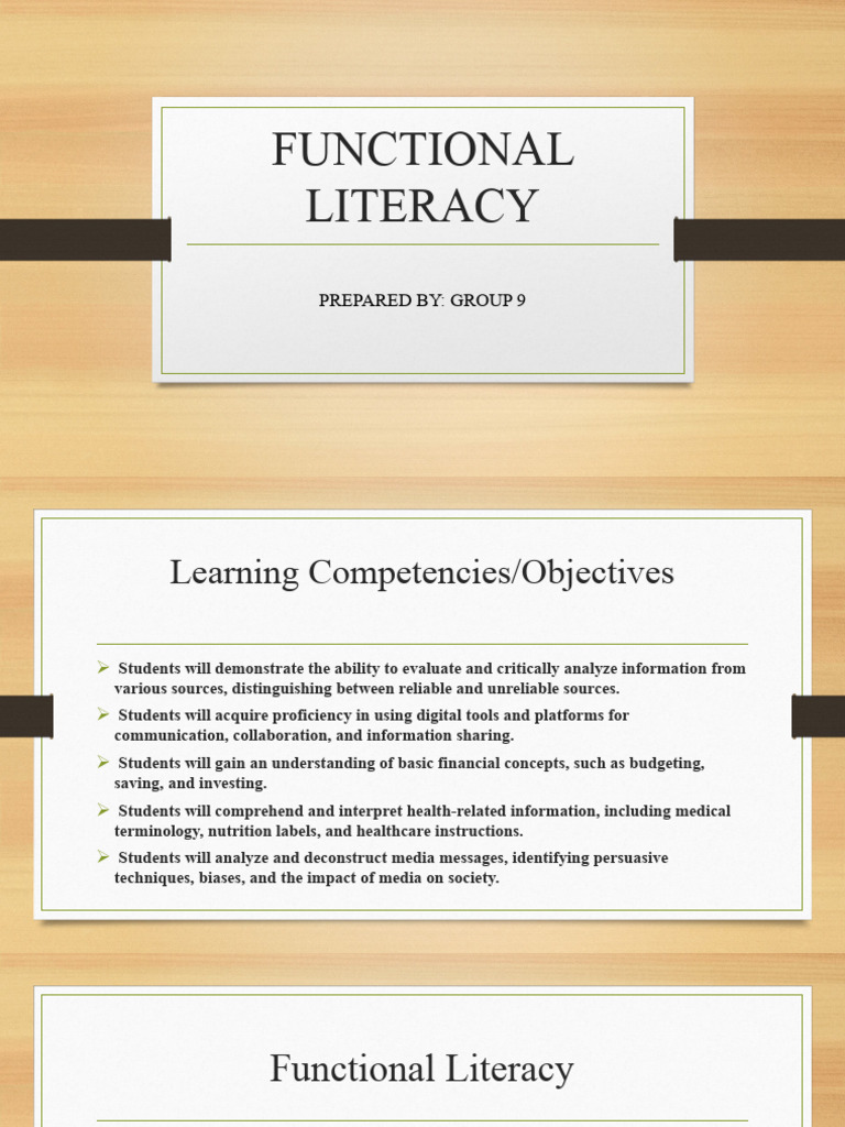 Functional Literacy | PDF | Literacy | Information