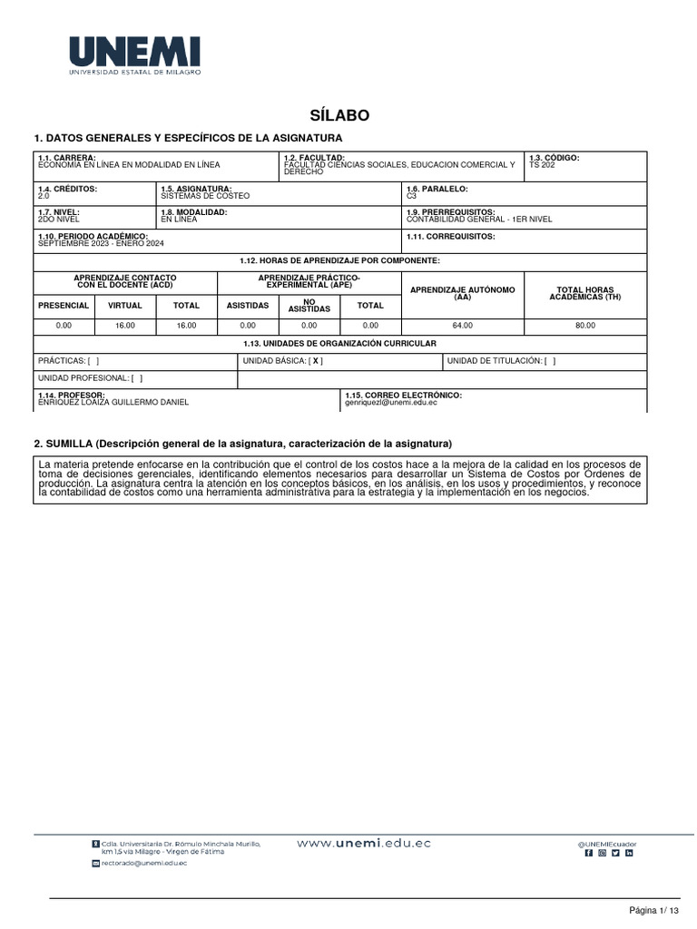 4qr Silabo OPPQQRRSSTTUUVVTORRU | PDF | Contabilidad | Contabilidad de ...