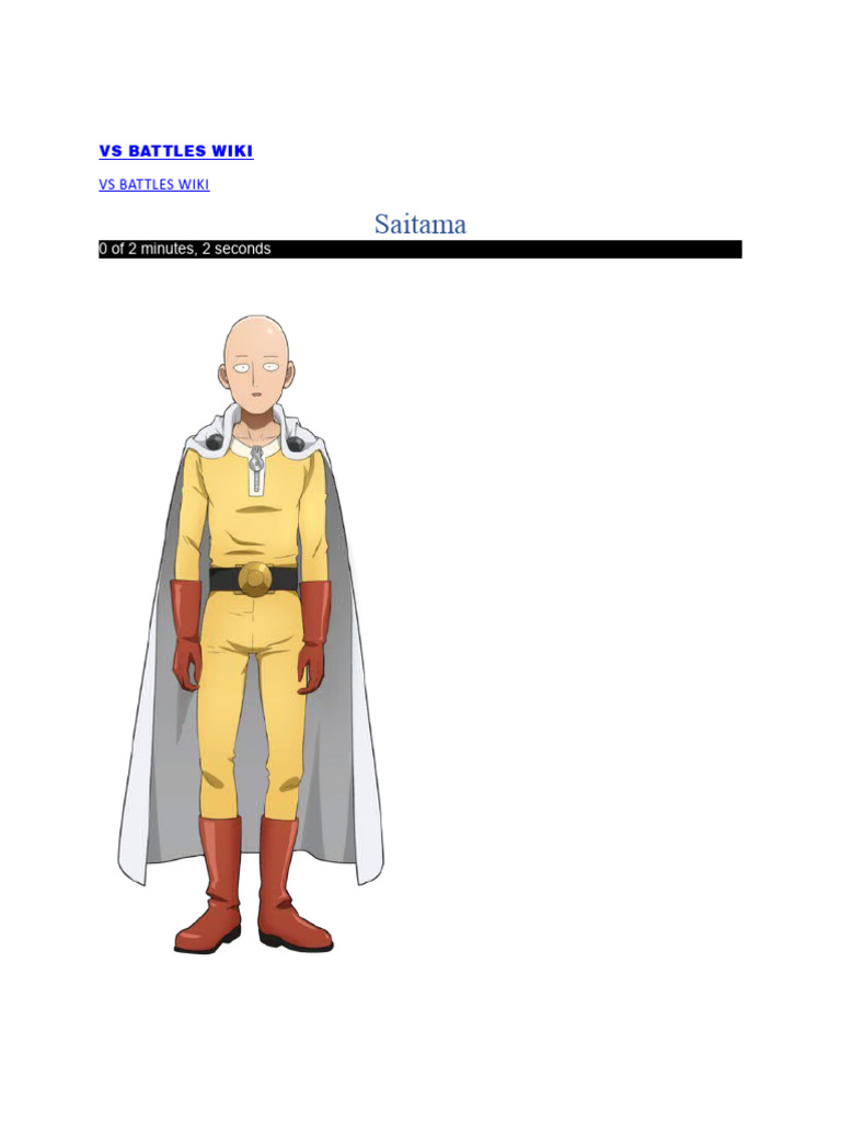 Saitama: Vs Battles Wiki Vs Battles Wiki | PDF