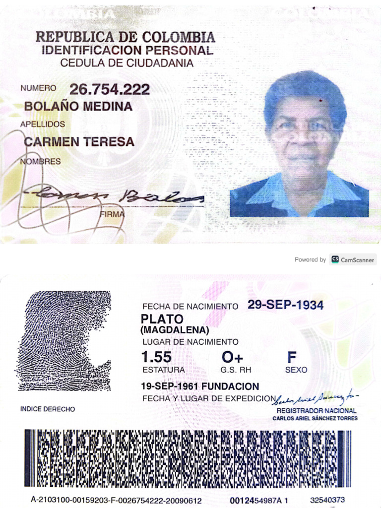 Cédula Mamá Carmen | PDF