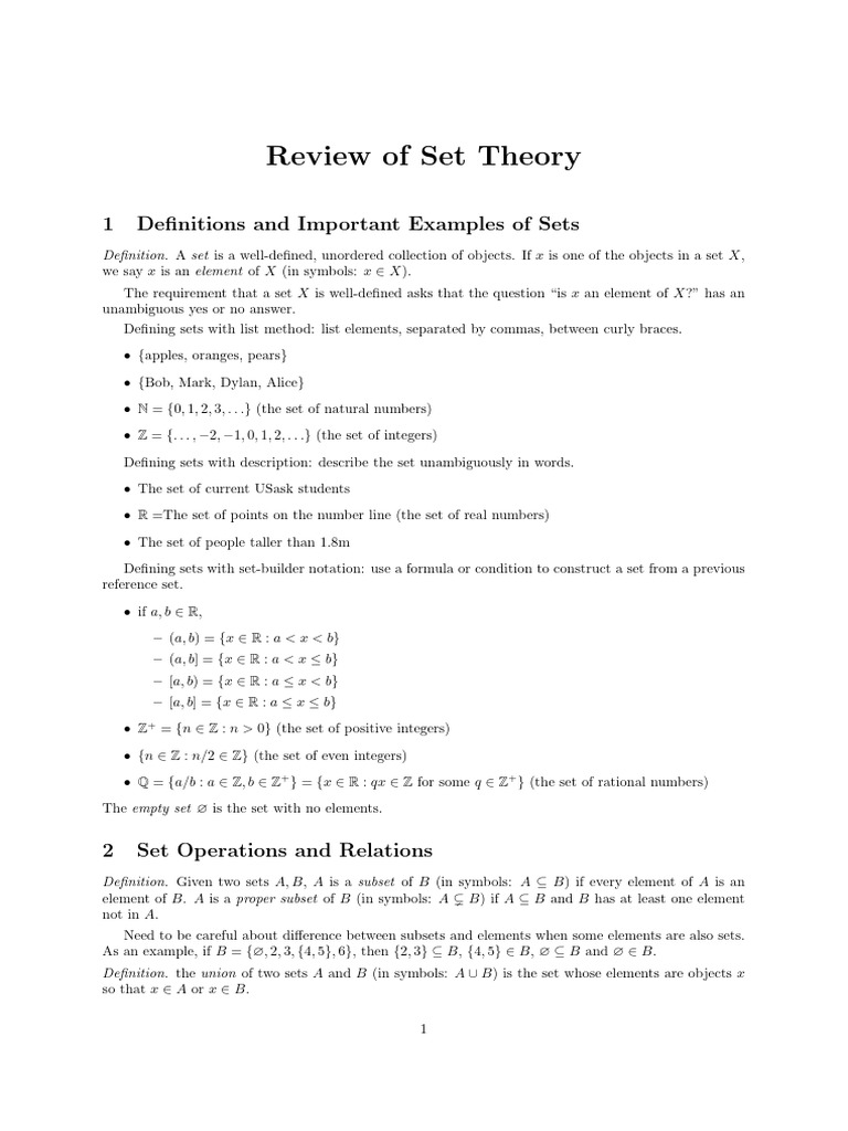 STAT103 Sets Summary | PDF | Set (Mathematics) | Function (Mathematics)