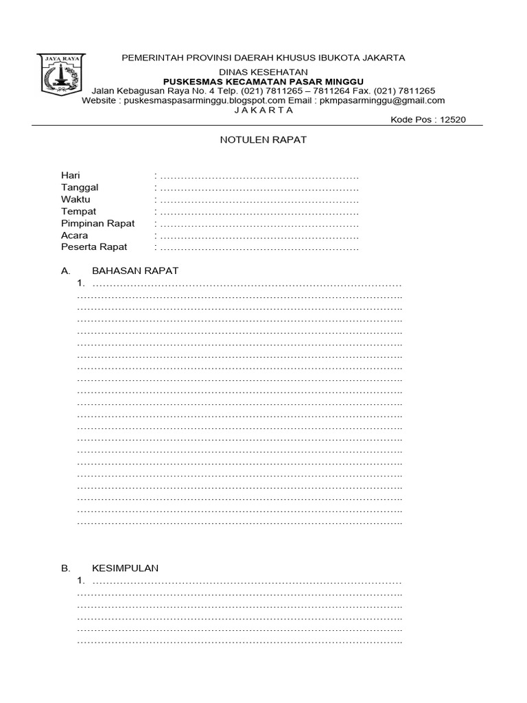 Template Notulensi | PDF