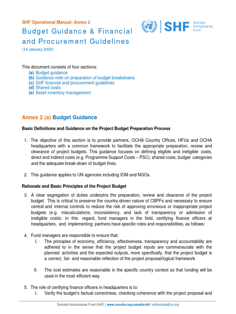 Budget Guidance & Financial and Procurement Guidelines | PDF | Expense ...