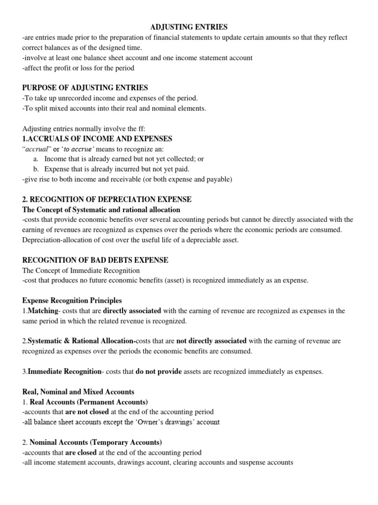 Adjusting Entries and Accounting Cycle | PDF | Debits And Credits | Expense