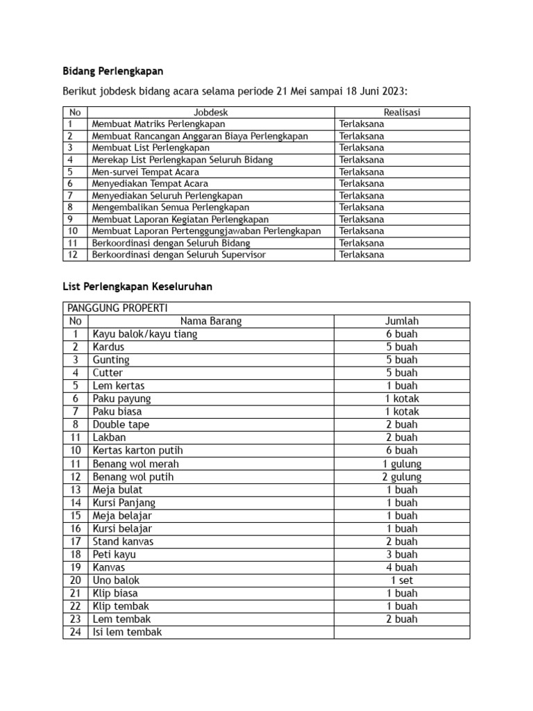 LPJ Bidang Perlengkapan-1 | PDF