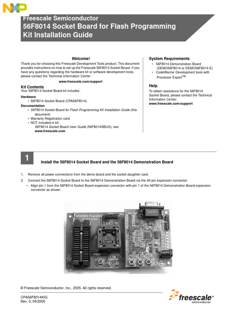56F8014 Socket Board For Flash Programming | PDF | Electrical Connector | Office Equipment