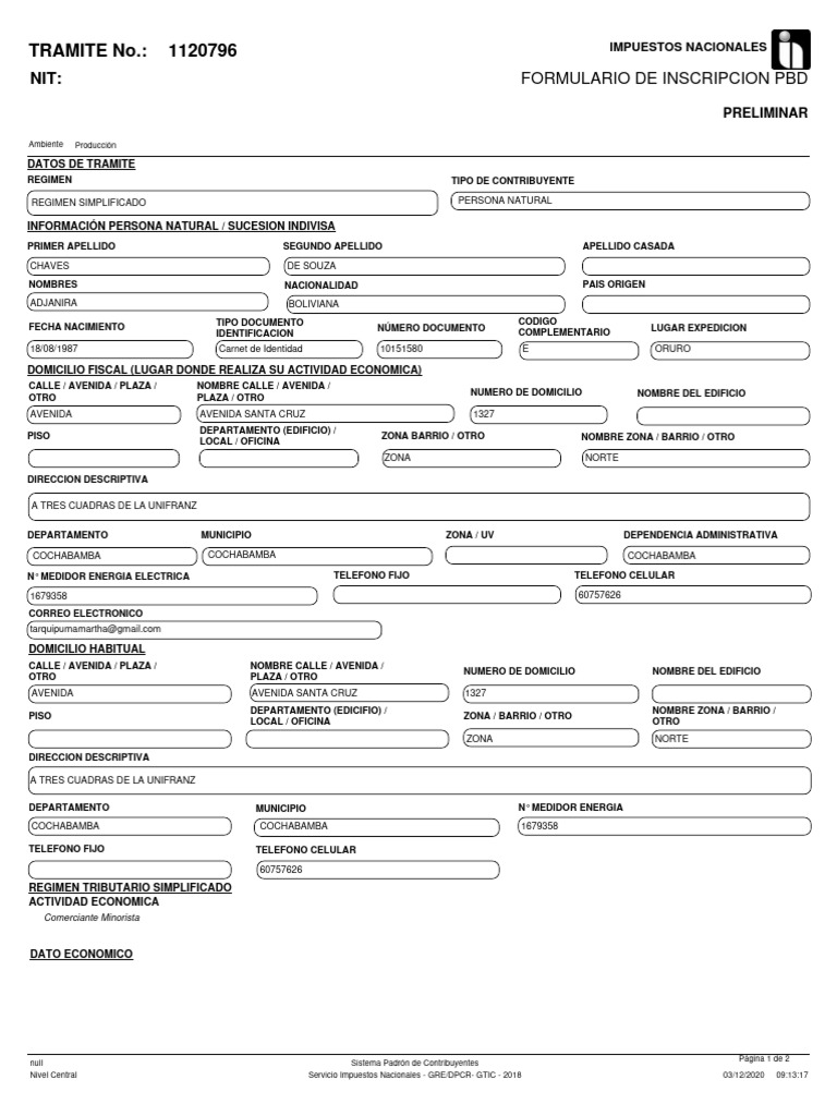 Tramite Regimen Simplificado | PDF