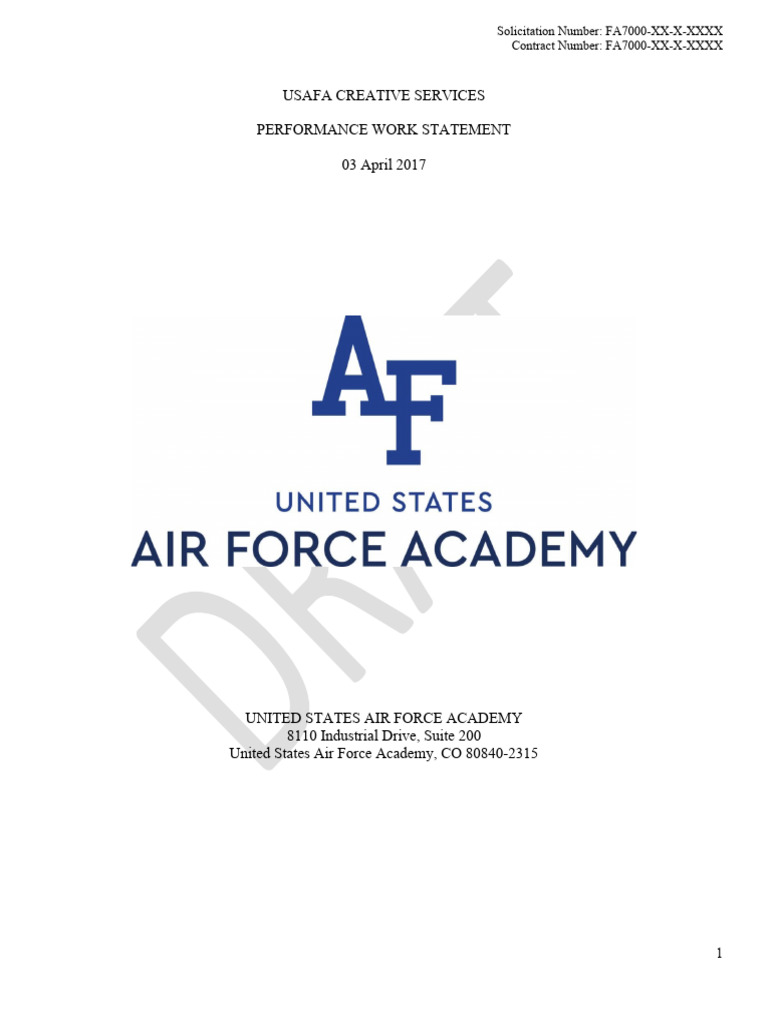 USAFA Creative Services Performance Statement | PDF | Employment
