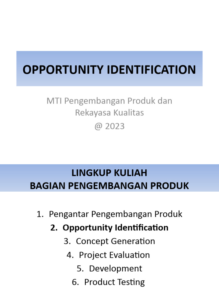 MTI Opportunity Identification 2024 | PDF | Innovation | Business Economics
