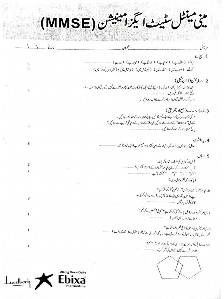 MMSE_Urdu_Version_ | PDF