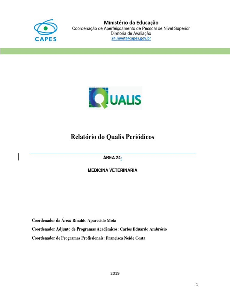 Relatorio Qualis Medvet PDF | PDF