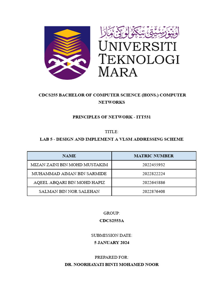 Report Itt531 Lab5 | PDF