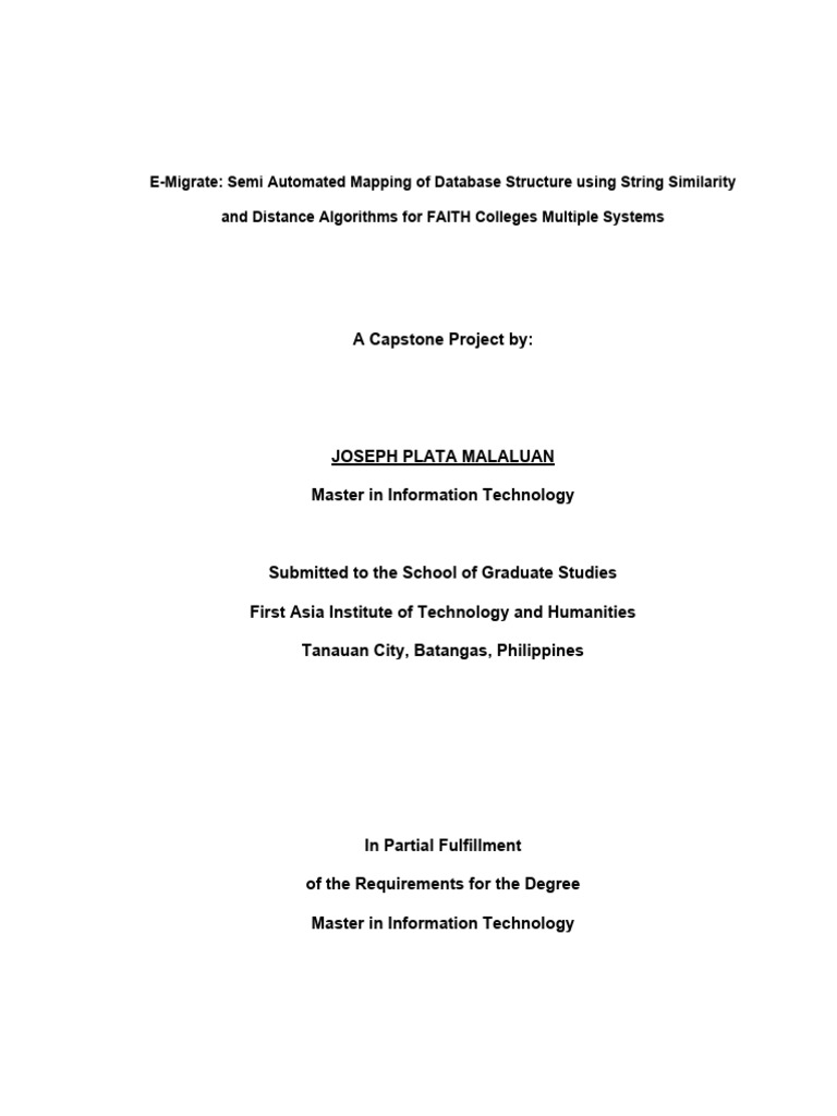 Sample Format Capstone 1 | PDF | Databases | No Sql