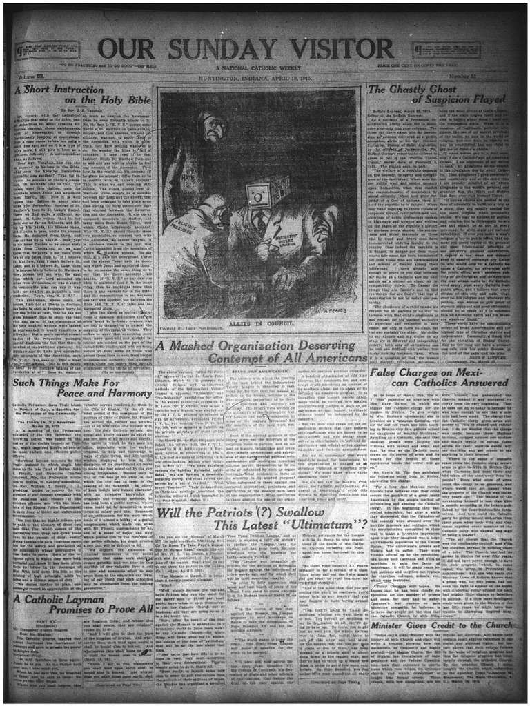 Our Sunday Visitor - 18 April 1915 | PDF
