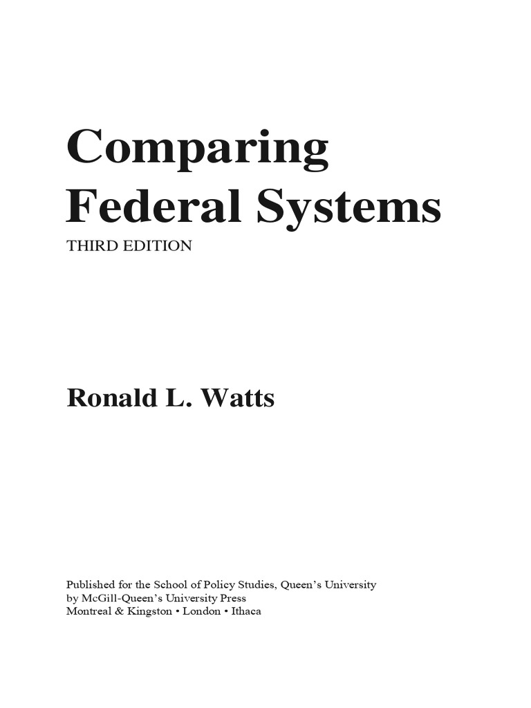 Comparing Federal Systems | PDF | Federation | Federalism